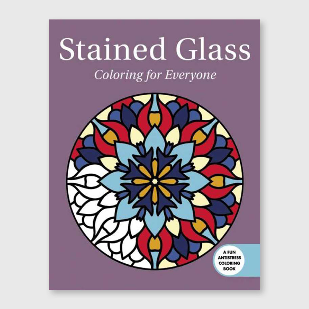 adult coloring book stained glass
