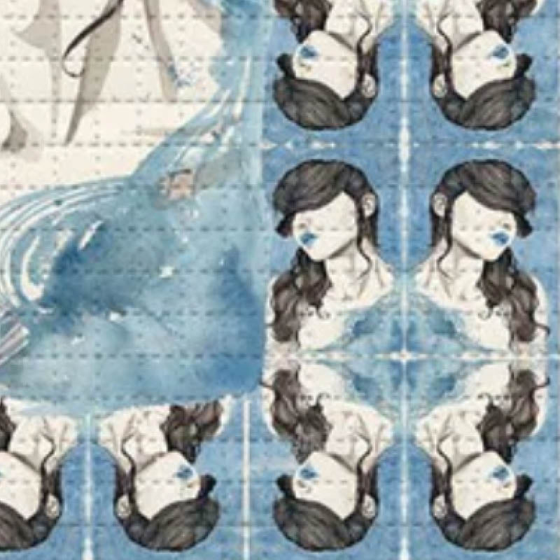 paige in blue - blotter edition - artist proof – Moonlight Arts Collective