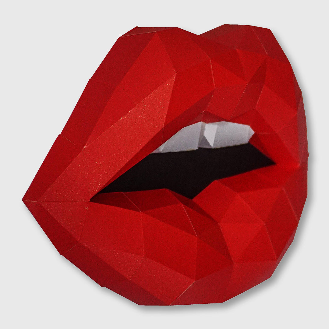red lips - 3d papercraft origami wall art – Moonlight Arts Collective