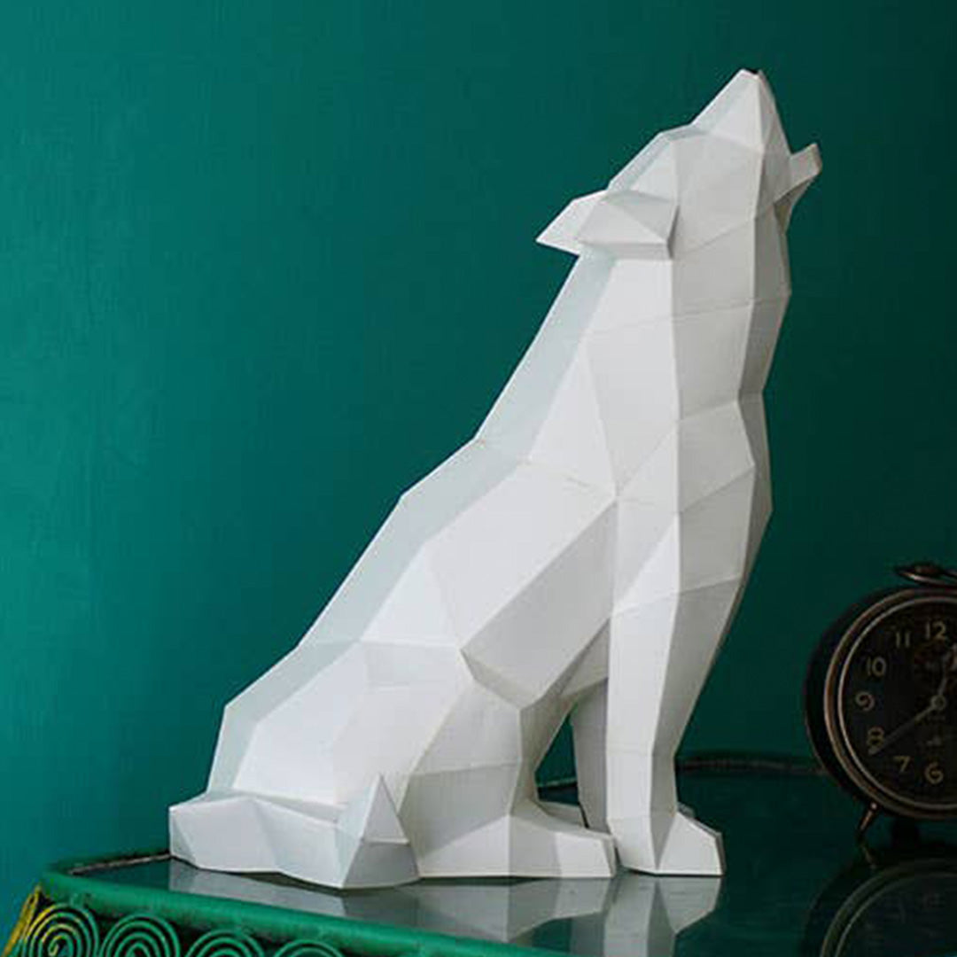 wolf lamp - 3d papercraft origami model – Moonlight Arts Collective