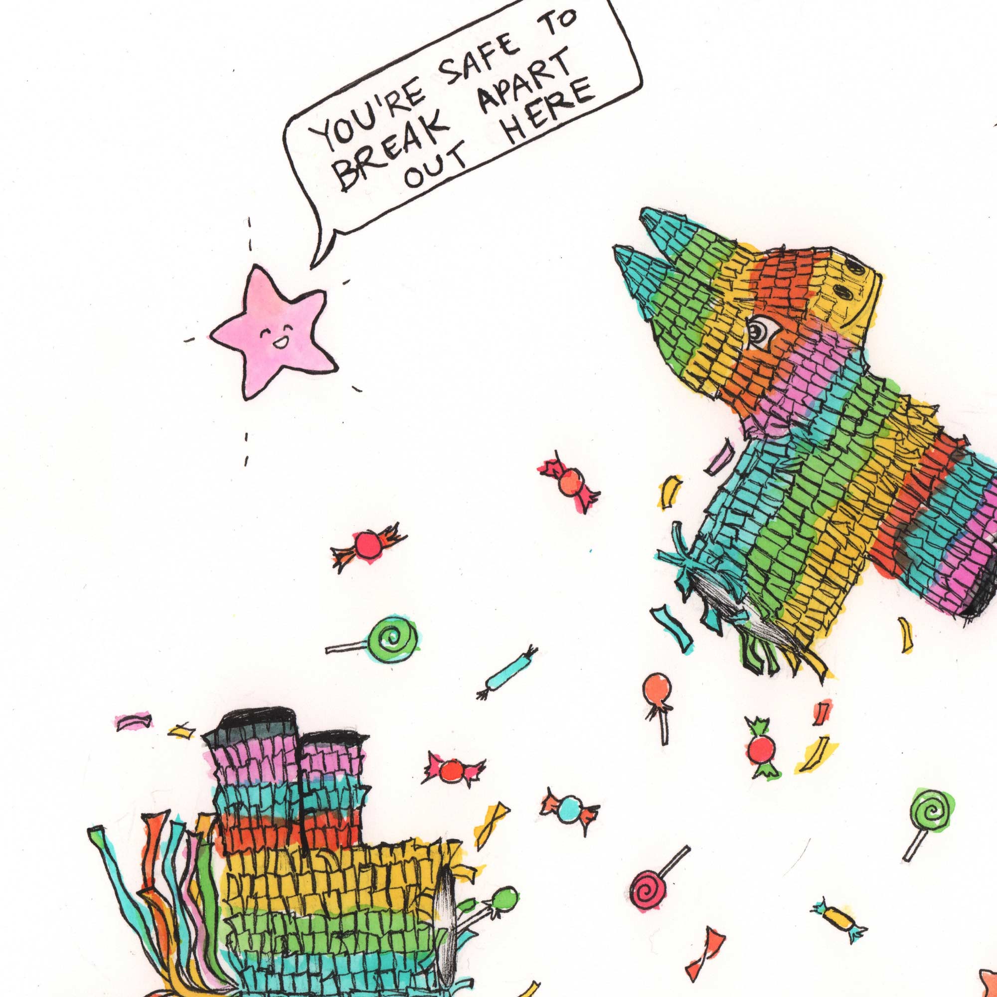 pinata II - framed original artwork – Moonlight Arts Collective